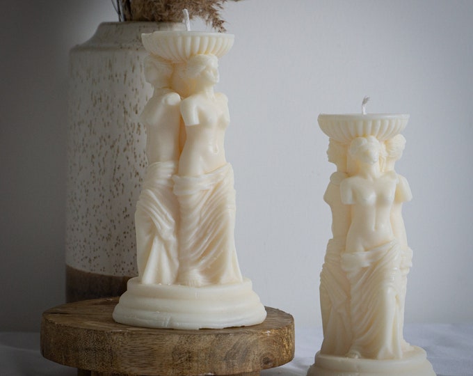 Venus Scented Candle Greek Goddess Triple Goddess Candle Caryatids ...