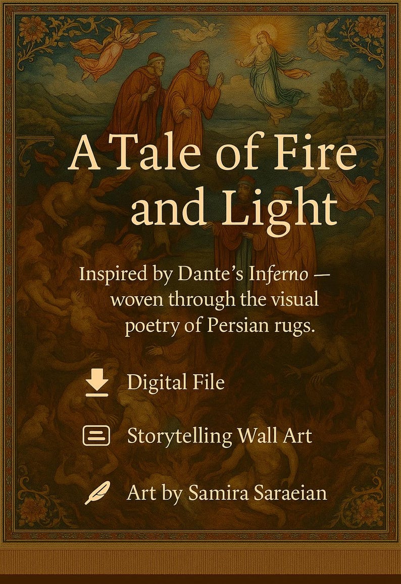 Inferno in Silk – Dante’s Vision in Persian Rug Style | Printable Wall ...