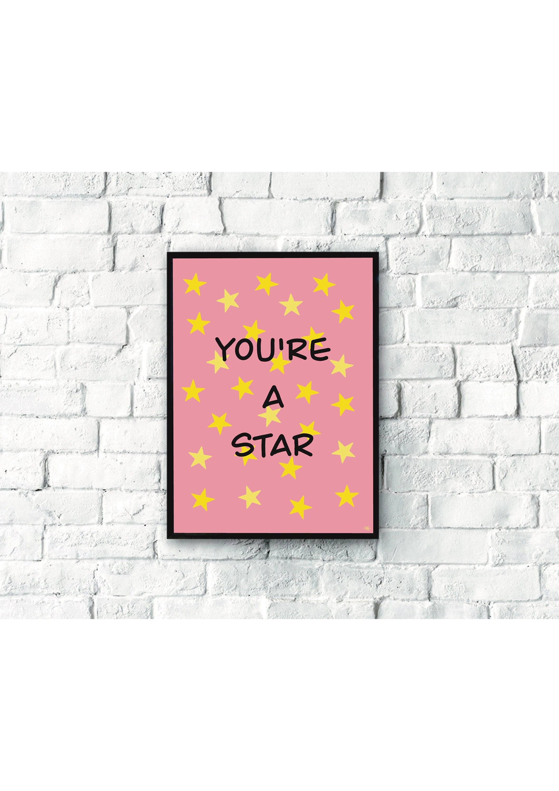 Youre a Star A4 Digital Download Art Print Wall Art Home Decor Pink ...