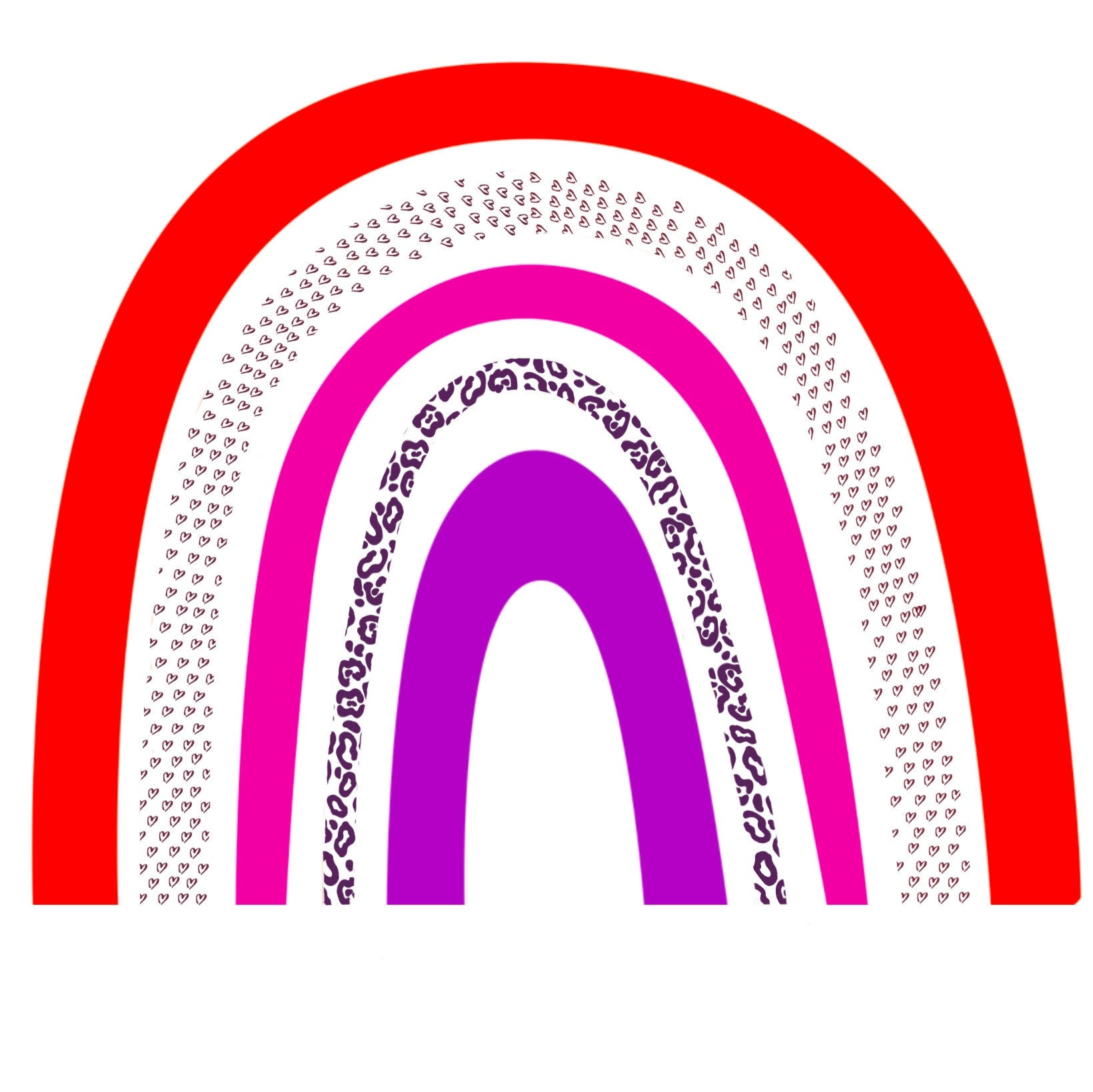 Heart Rainbow Valentines PNG - Etsy