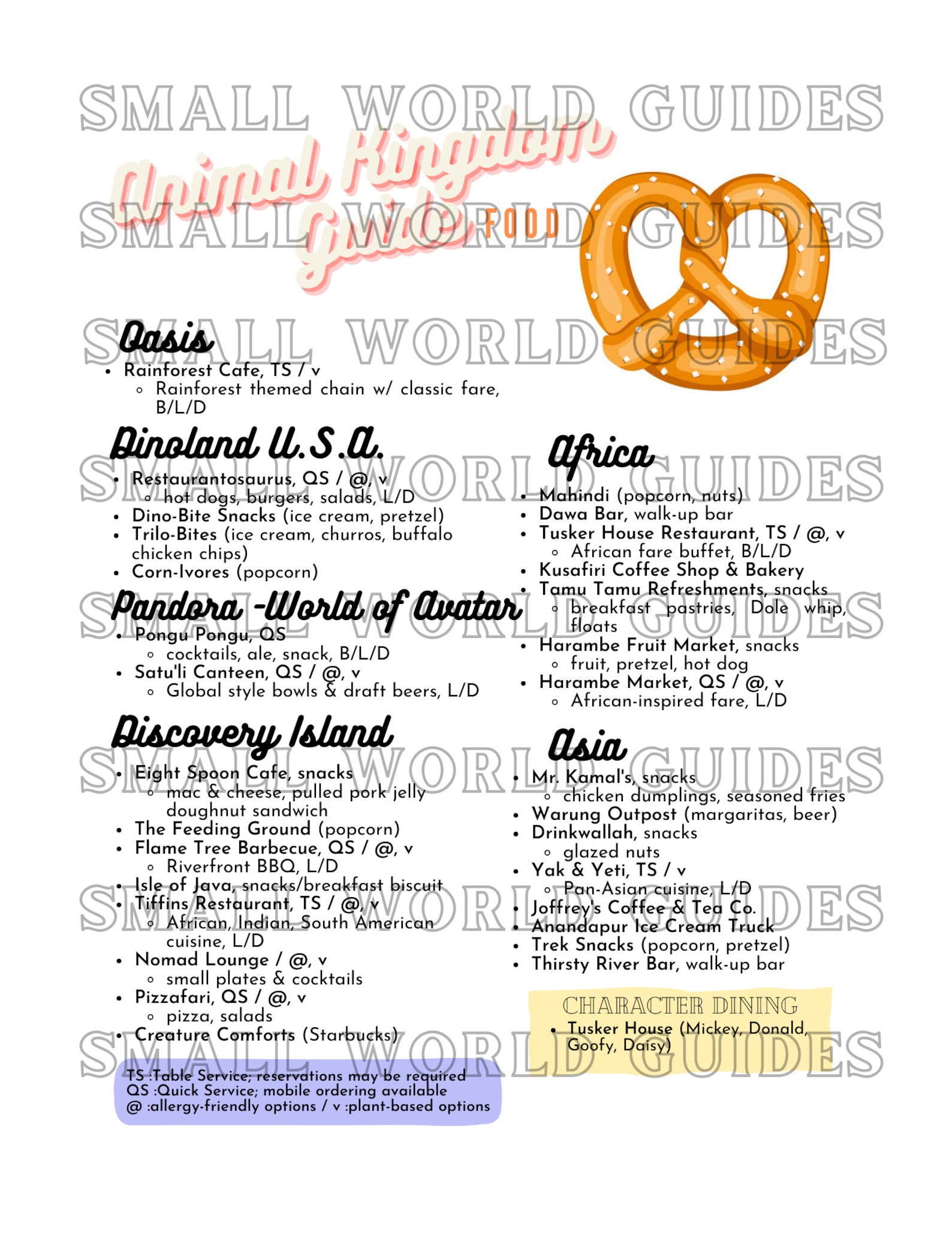 Printable WDW Parks Attractions & Food Guide 2025 (all 4 - Magic ...