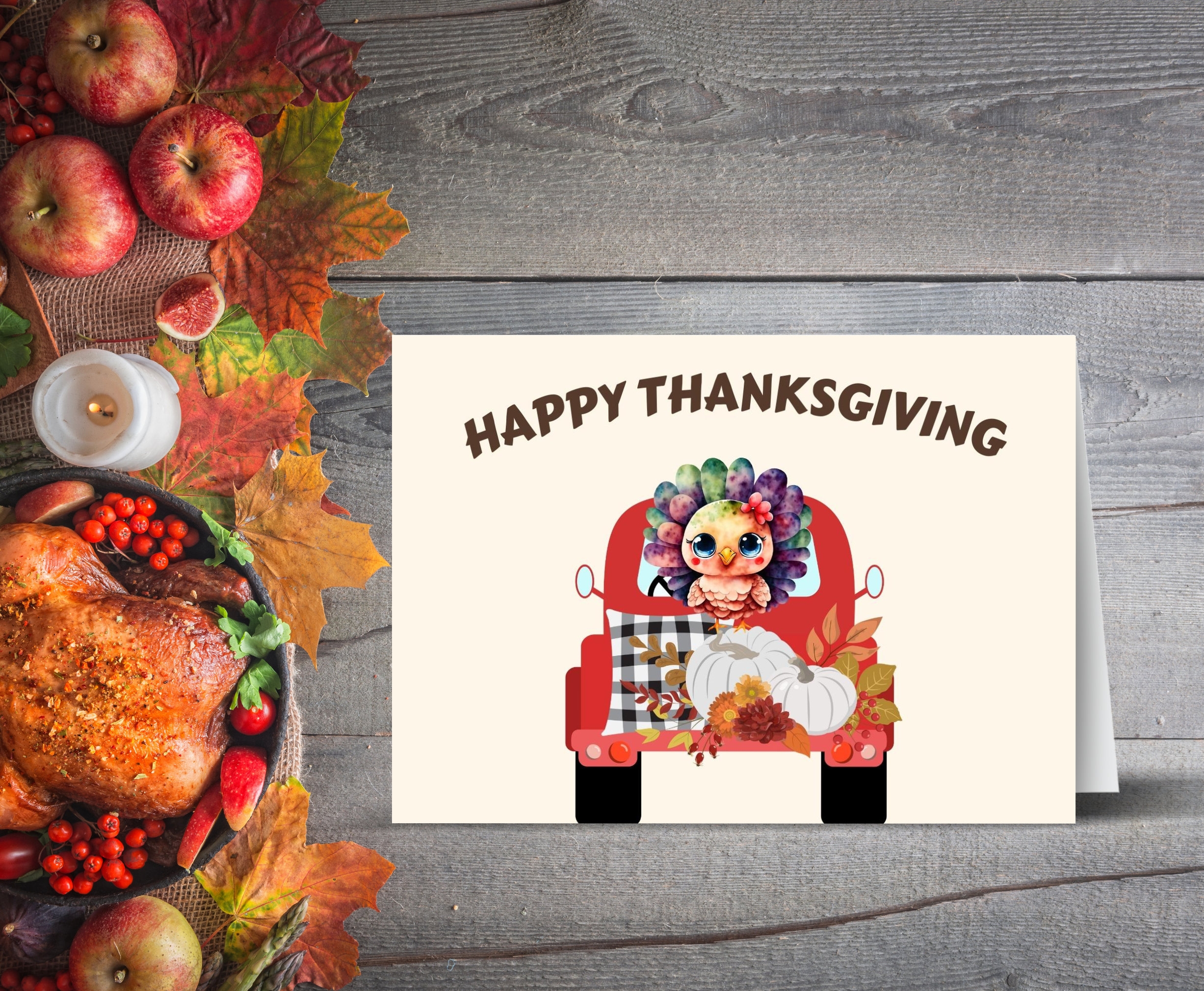 Printable Thanksgiving Card, Digital Download, Greeting Card for ...