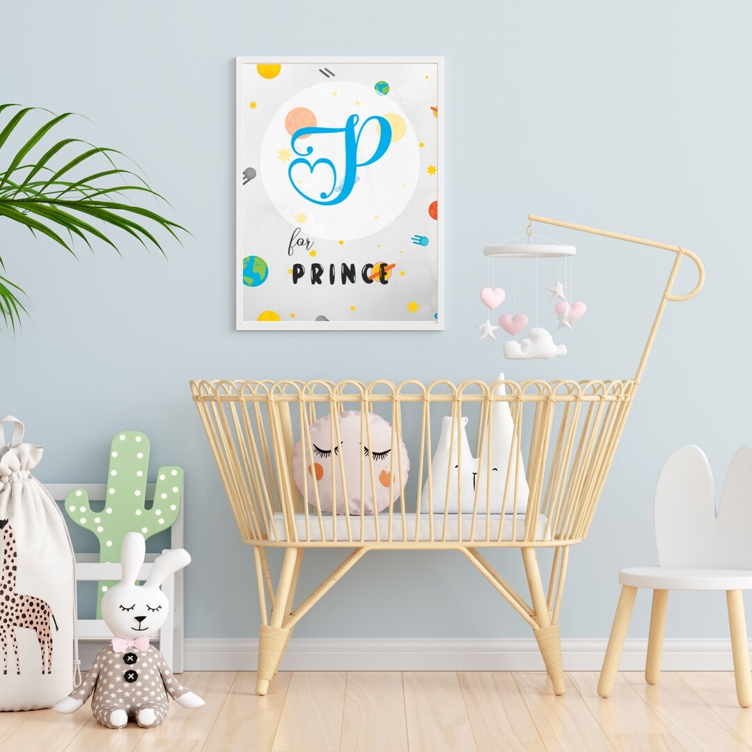 Nursery Printable Letter Gender Reveal Letter P Poster Printable Wall ...