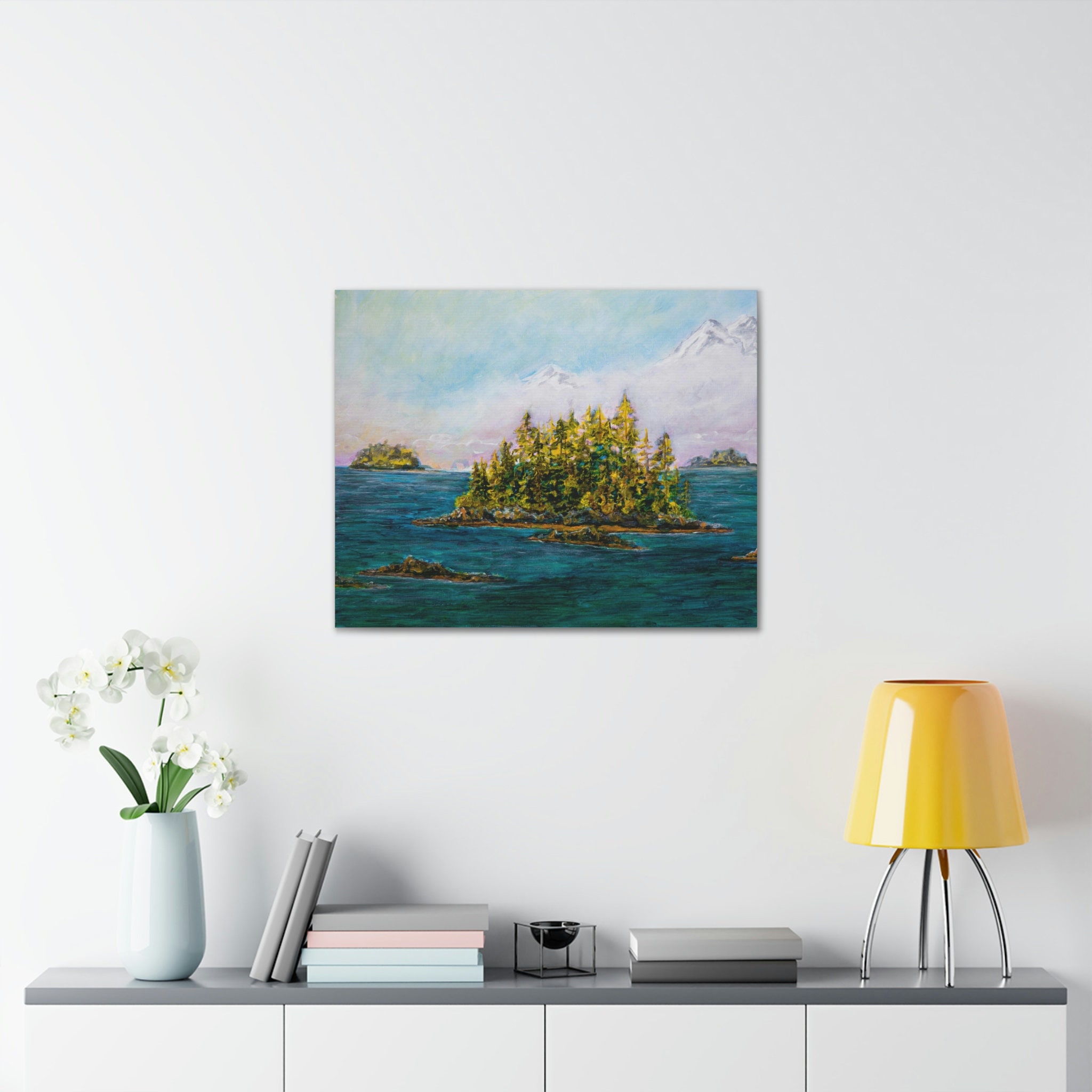 Sitka Alaska I, Painting of Sitka Alaska Passage on Stretched Canvas ...