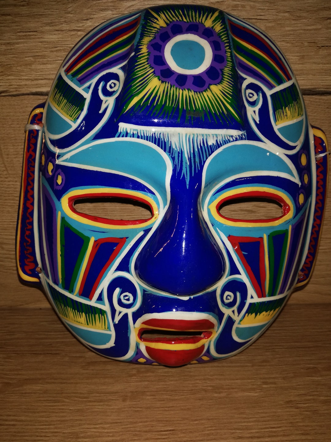 Mayan Head Hand-painted Clay Mask, Popular Mexican Crafts, Ancient ...