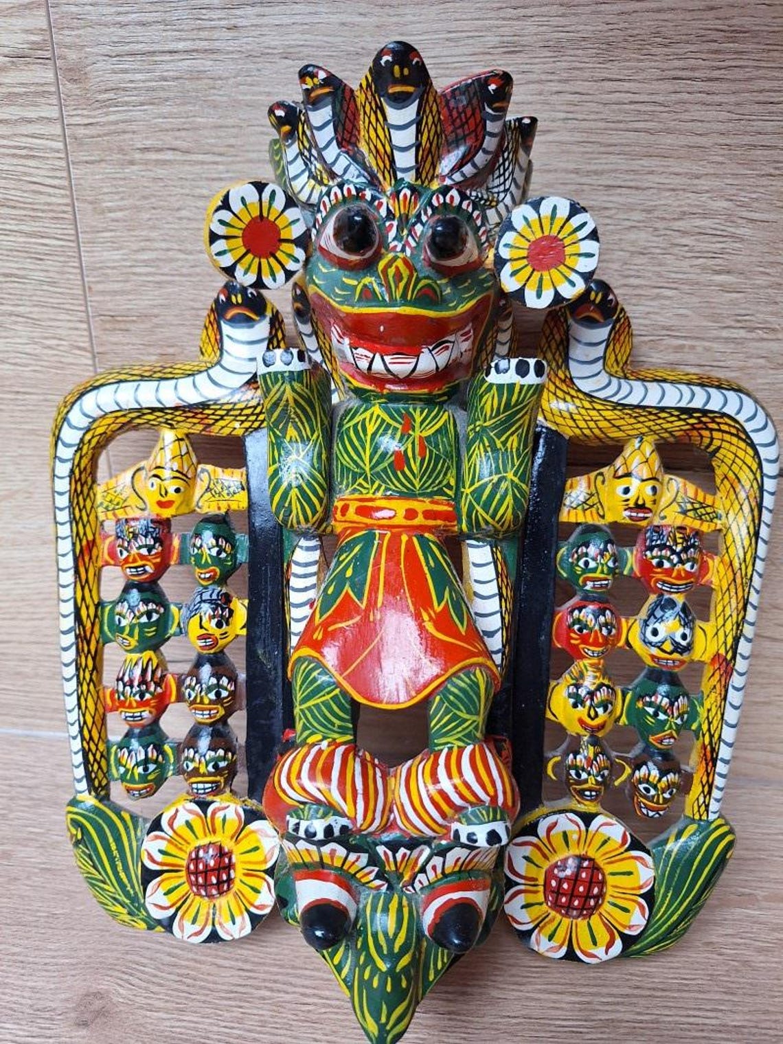 Masque Traditionnel Sanni Yakuma – Bois Sculpté Et Peint à La Main ...