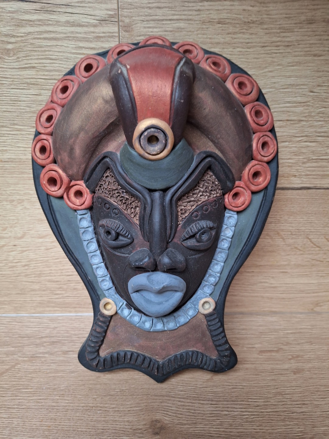 Traditional Cuban Terracotta Mask, Clay Pottery Produced Artisanal Art ...