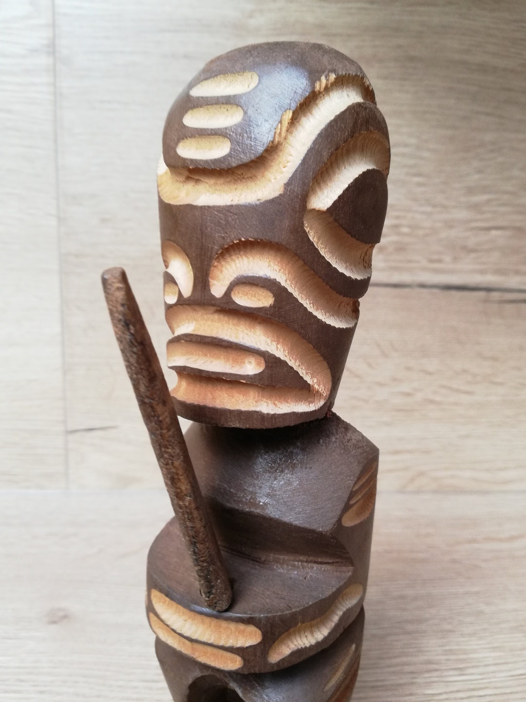 Tiki in Light Wood, Polynesian Craft Sculpture, Mythology, Bora Bora - Etsy