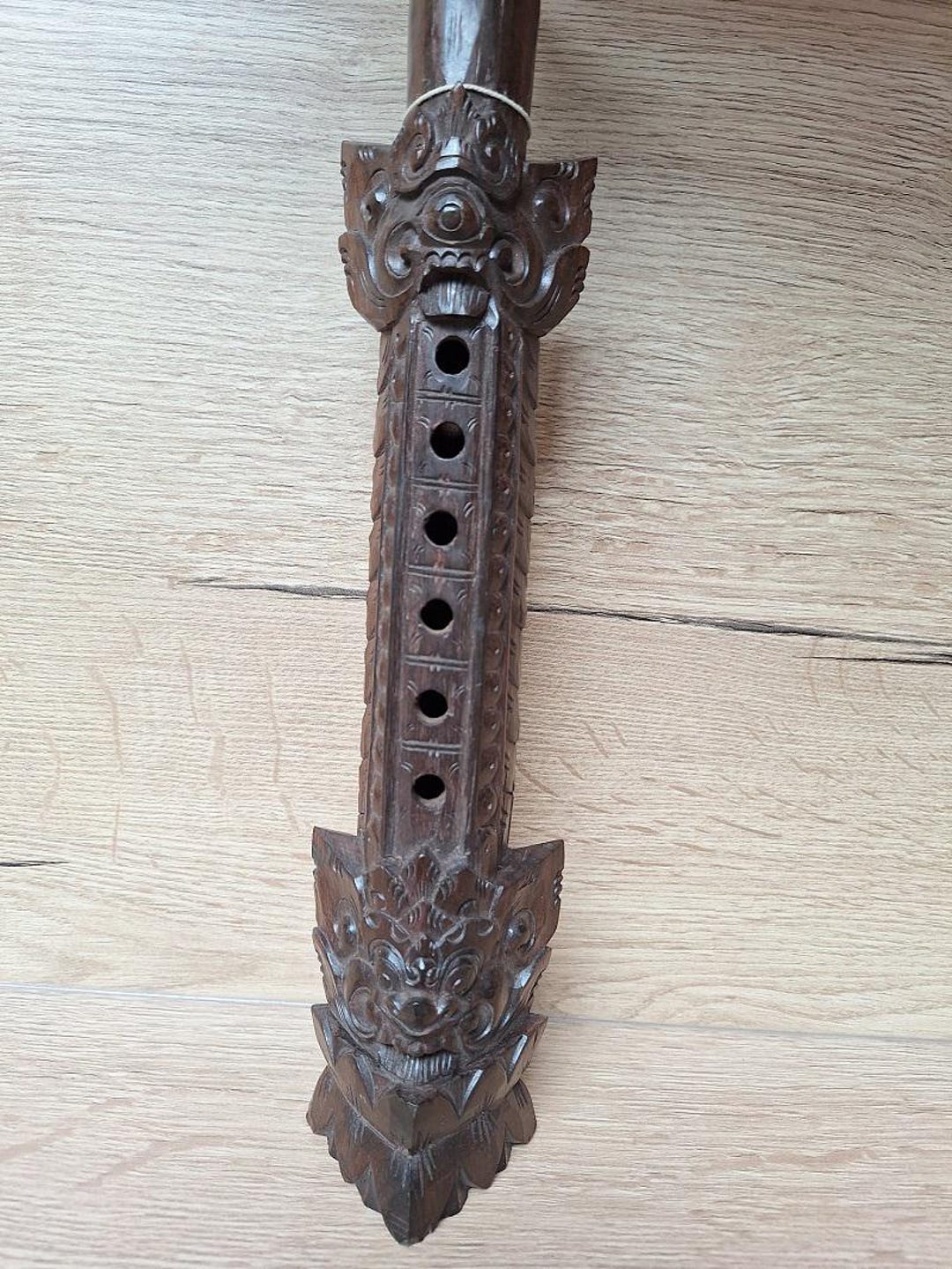 Vintage Wooden Duduk Musical Instrument, Wooden Carved Balinese Flute ...