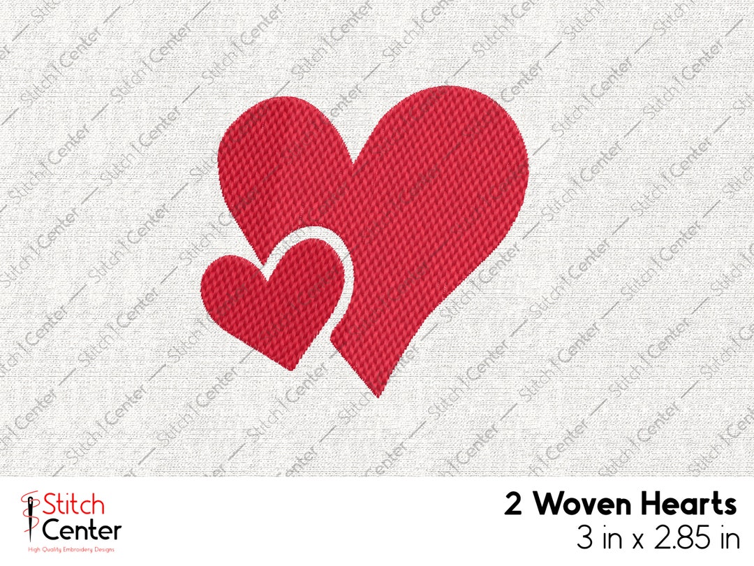 2 Woven Hearts Embroidery Design File - Etsy