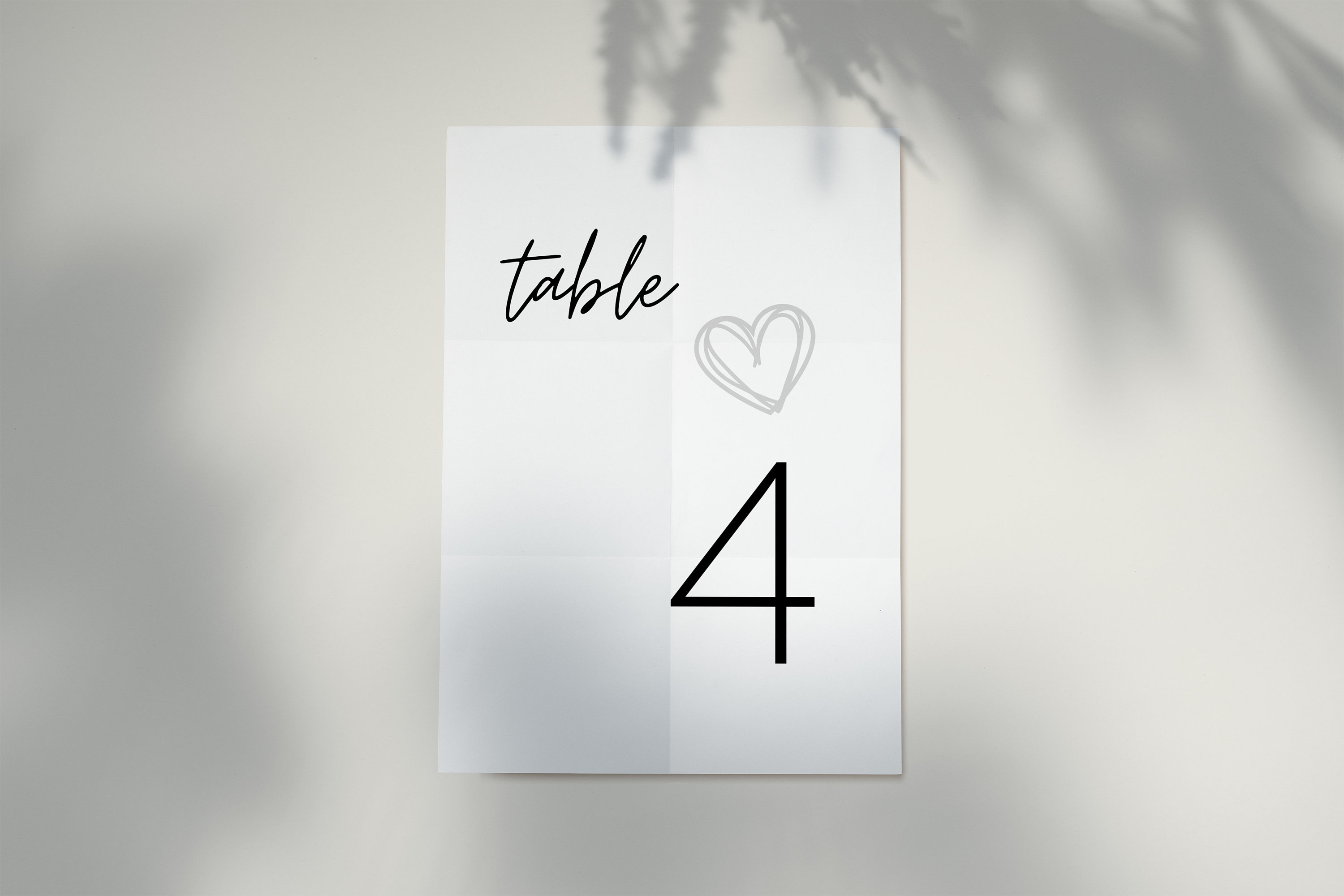 Heart Table Numbers | Printable Table Card | Minimalist | Wedding ...