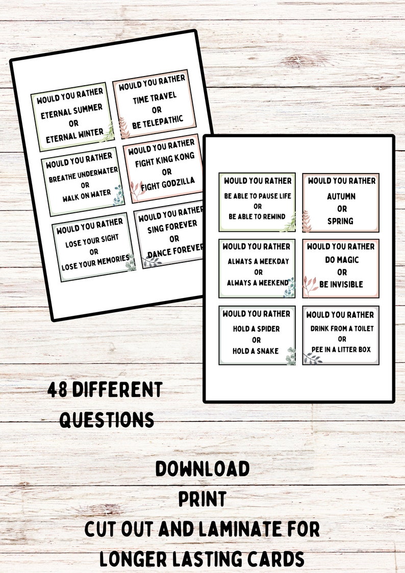 Ice Breaker Games Printable, Would You Rather Ice Breaker Game ...