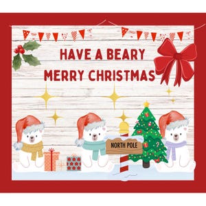 Christmas Bulletin Board Printable, Polar Bear Bulletin Board, North ...