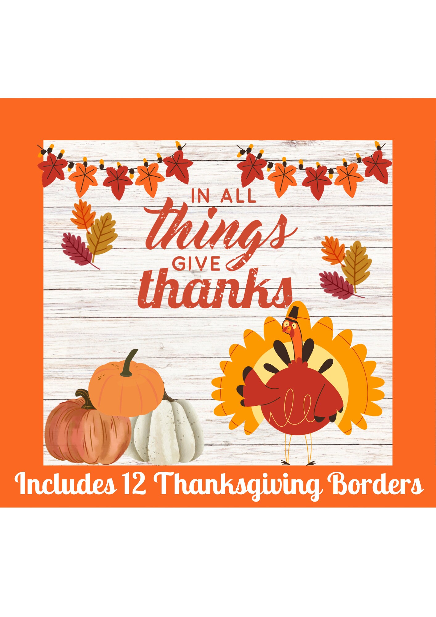 Thanksgiving Bulletin Board Kit Bundle, Give Thanks Turkey Bulletin ...