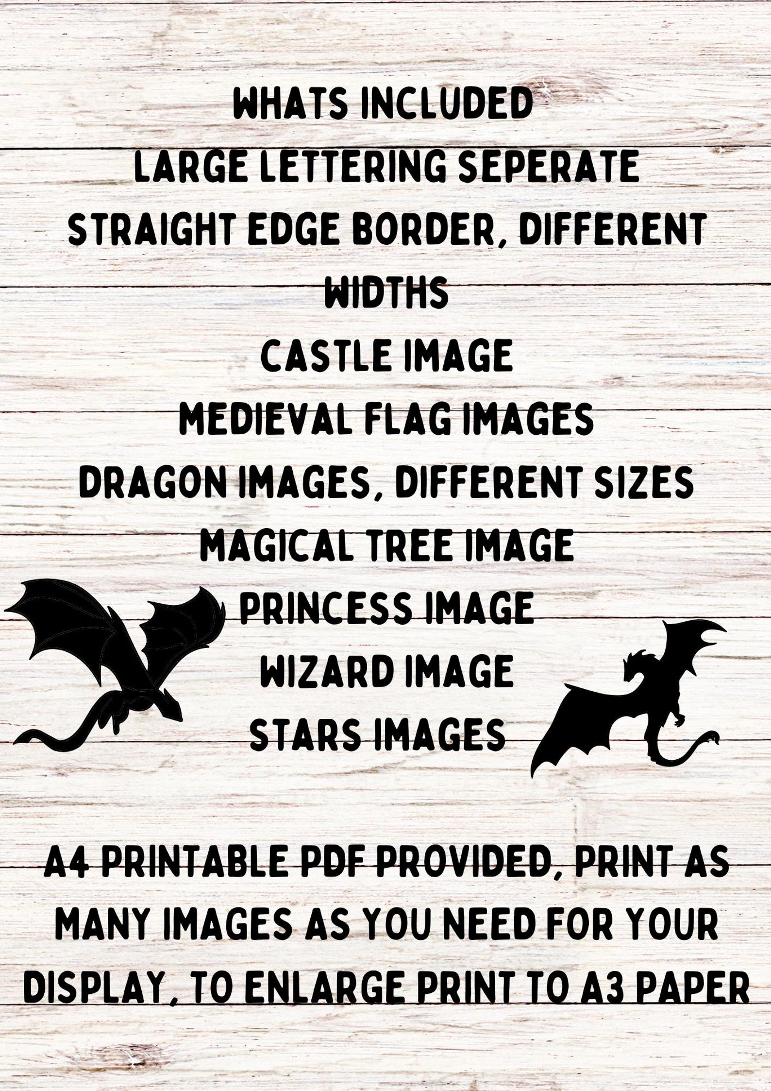 Dragon Bulletin Board Printable, Medieval Bulletin Board, Bookish ...