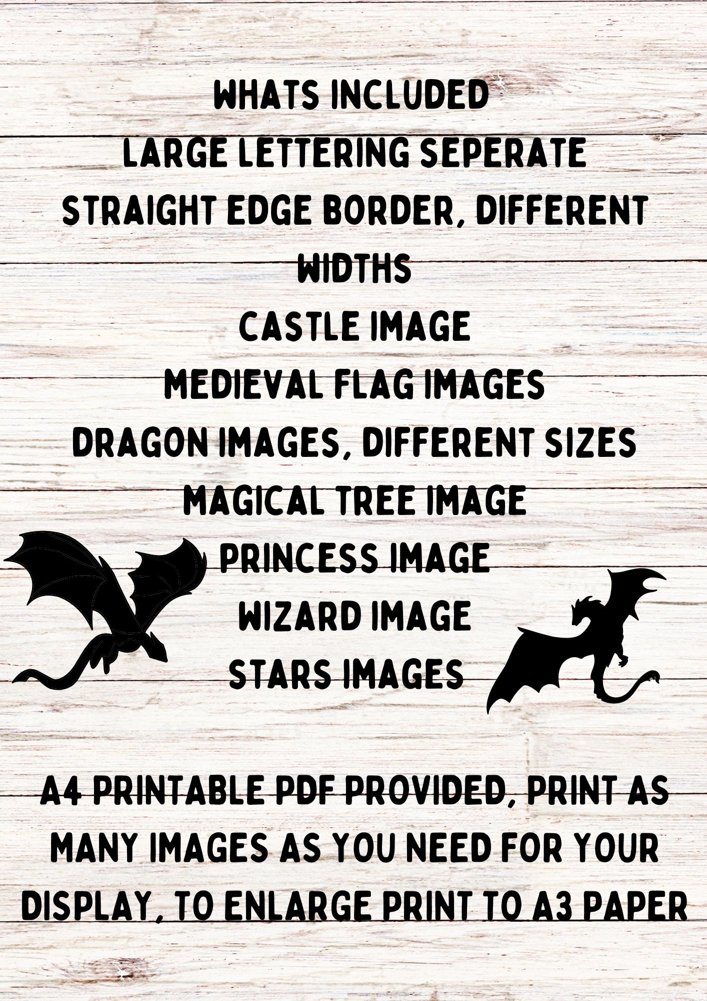 Dragon Library Bulletin Board: Medieval Book Theme (A4 Printable PDF ...