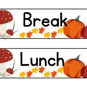 School Schedule Visual Timetable Bulletin Boards, 14 Printable Cards ...