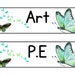 Butterfly Visual Class Schedule: Watercolor Bulletin Board (printable ...