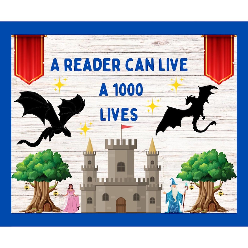 Dragon Bulletin Board Printable, Medieval Bulletin Board, Bookish ...