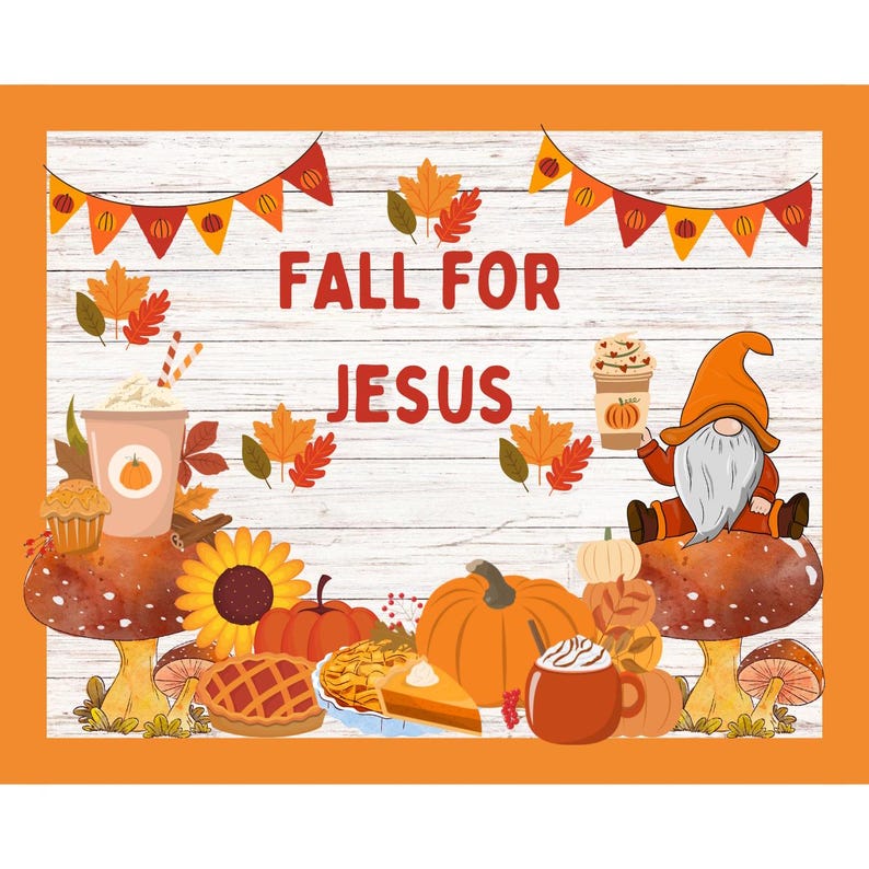 Fall for Jesus Bulletin Board Printable, Fall Bulletin Board Printable ...