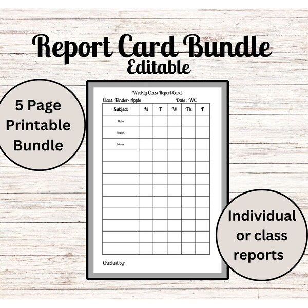 Homeschool Report Card - Etsy