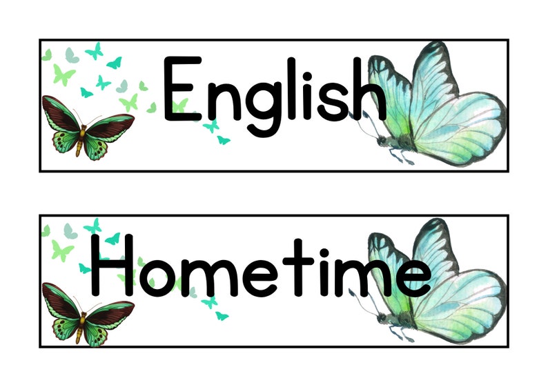 Butterfly Visual Class Schedule, Butterfly Bulletin Board, Visual ...
