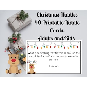 Christmas Riddles Printable, Christmas Party Game, 40 Christmas Riddles ...