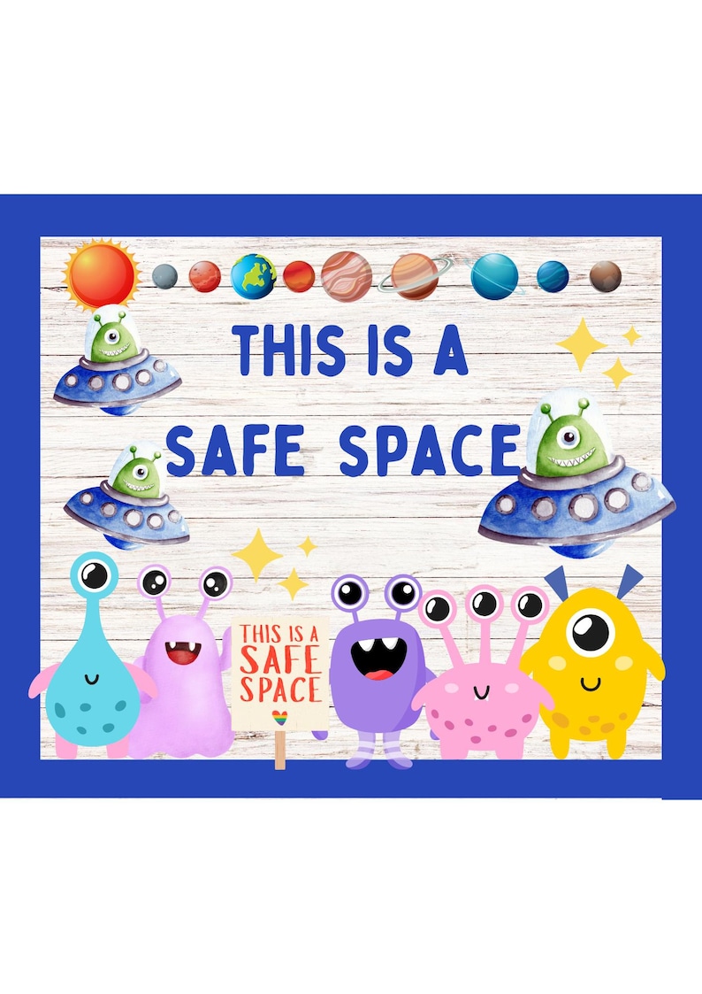 Alien Bulletin Board Printable, Space Bulletin Board, Outer Space ...
