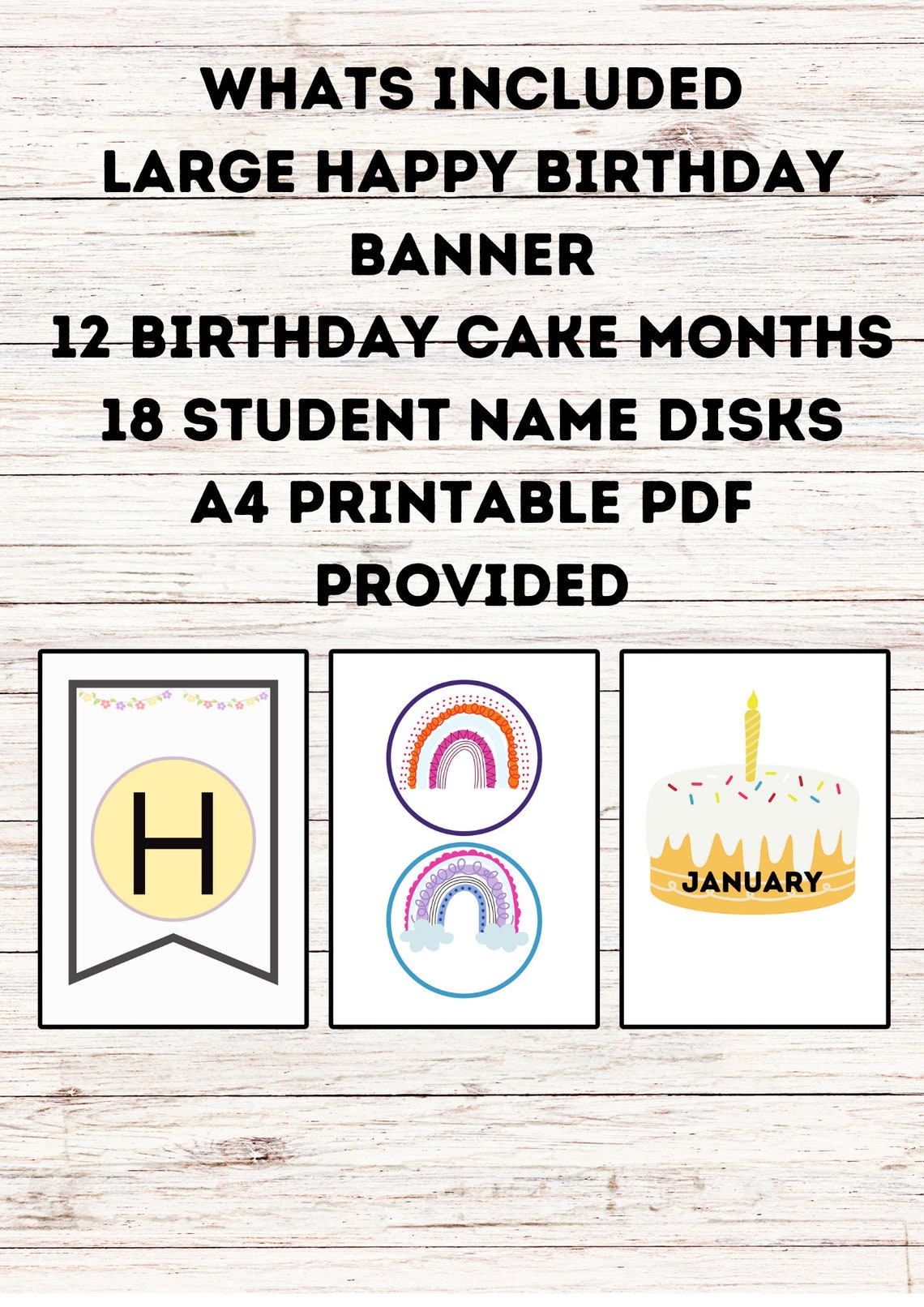 Classroom Birthday Display Kit Printable, Birthday Bulletin Board Kit ...