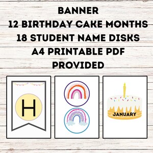 Classroom Birthday Display Kit Printable, Birthday Bulletin Board Kit ...