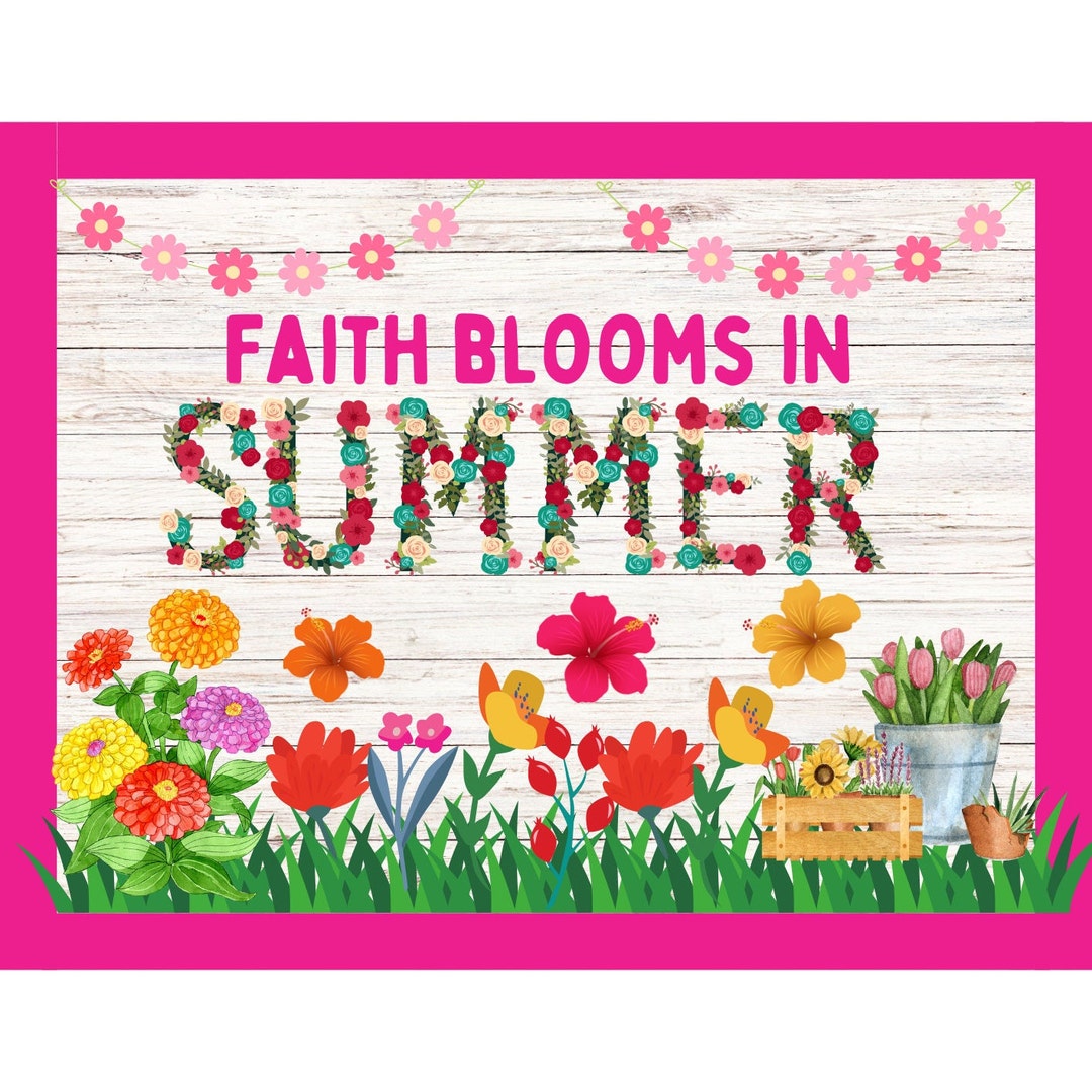 Summer Bulletin Board Printable, Christian Bulletin Board, Growth ...