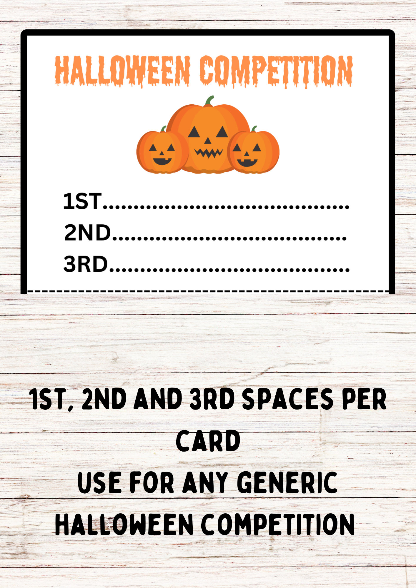 Halloween Competition Ballot Cards: 4 Unique Designs (printable PDF) - Etsy