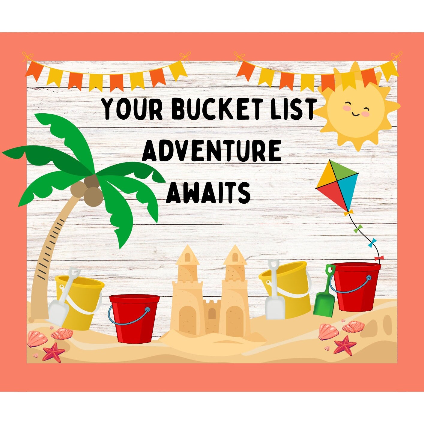 Summer Bucket List Bulletin Board Printable, Beach Bulletin Board, End ...