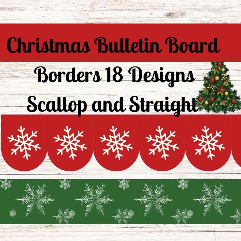 Christmas Bulletin Board Borders, 18 Printable Borders, Holiday ...
