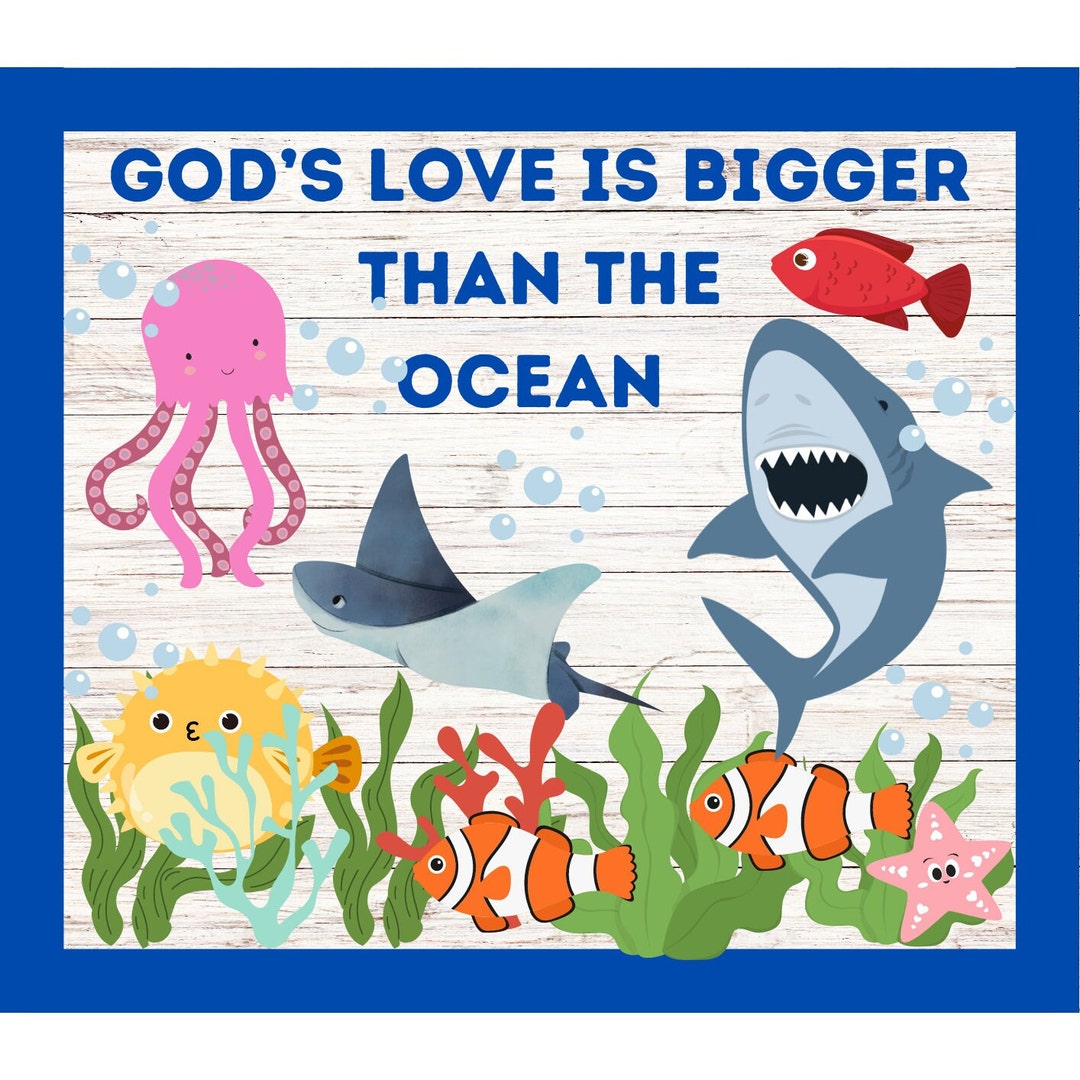 Christian Bulletin Board Printable, Ocean Bulletin Board, Bible Verse ...