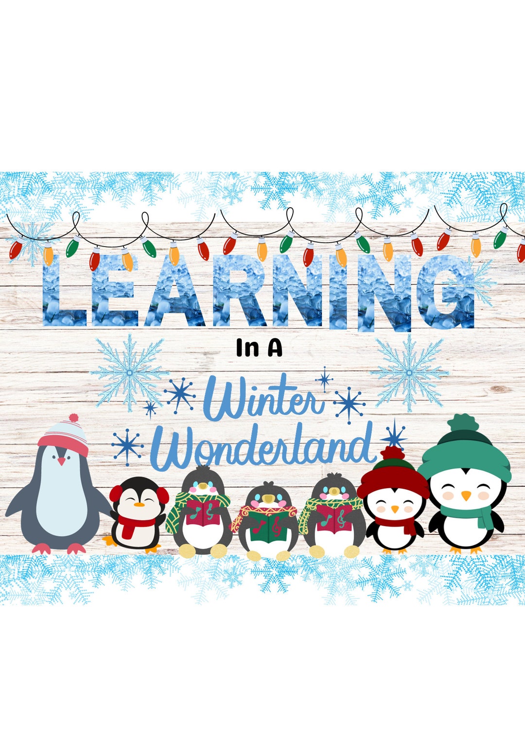 Christmas Bulletin Board Kit, Penguin Bulletin Board, Winter Wonderland ...