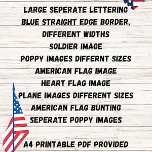 Patriotic Bulletin Board Printable: 4th July, Memorial Day Decor (A4 ...