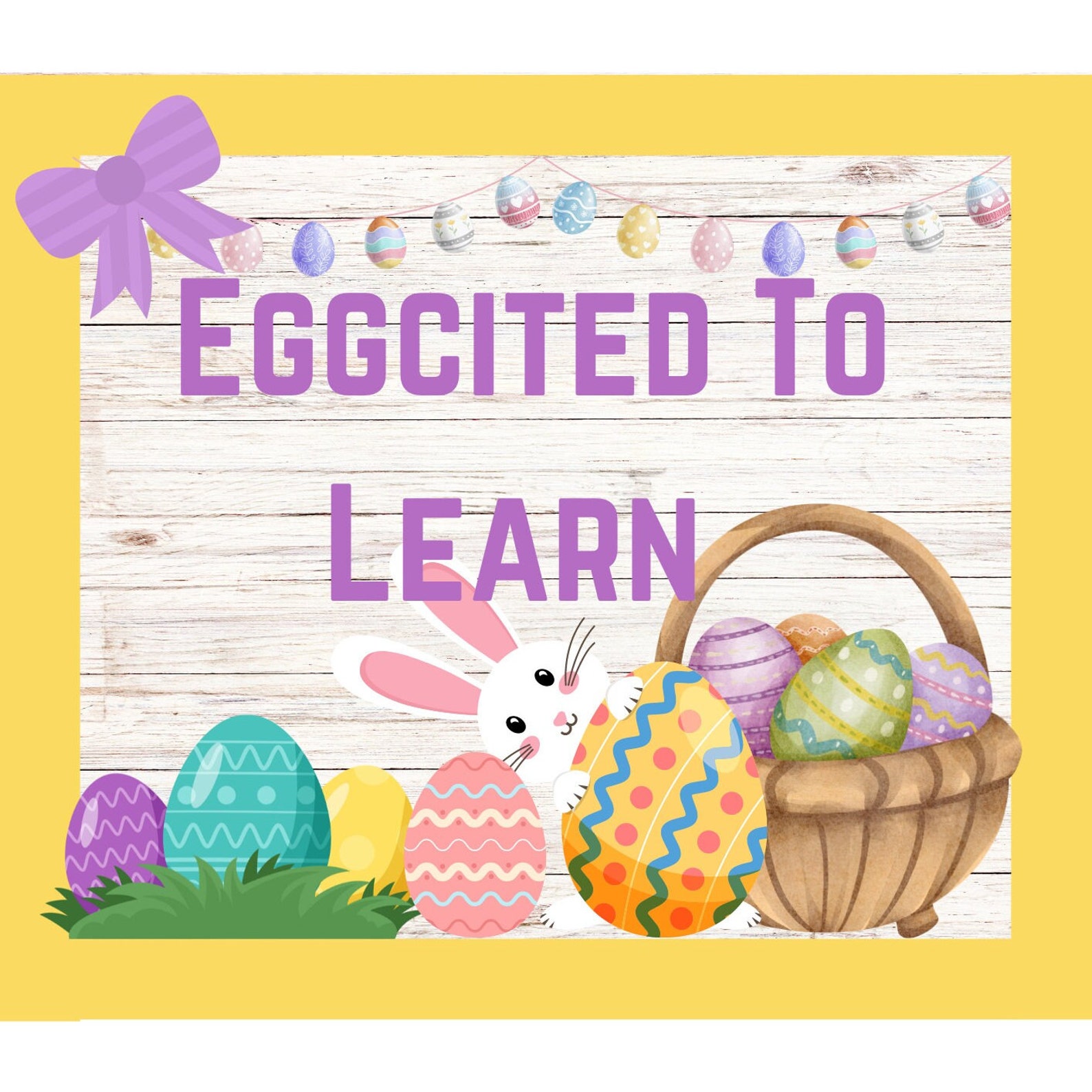 Easter Egg & Bunny Bulletin Board Kit: Spring Classroom Decor ...