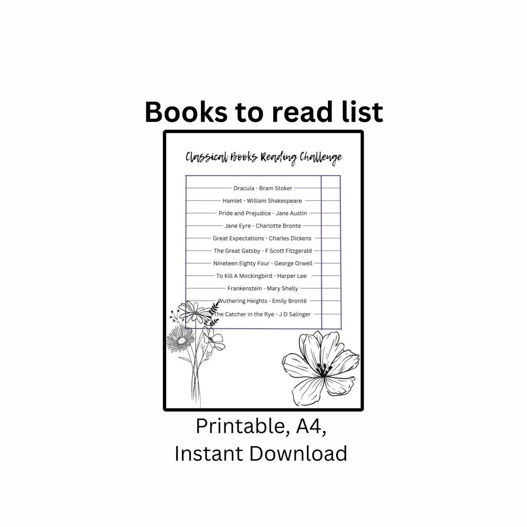 My Reading List Books to Read List Printable Classic - Etsy