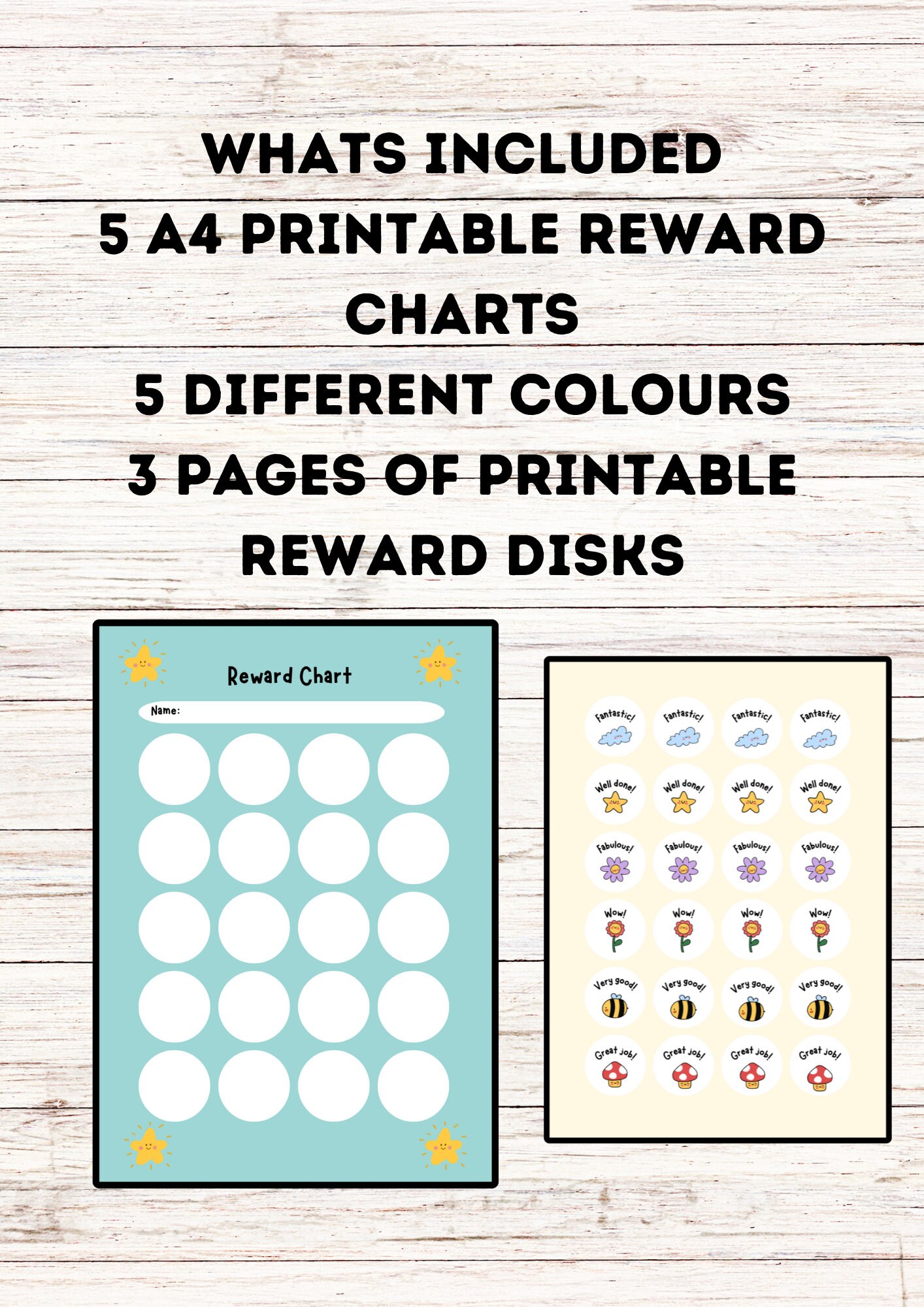 Reward System Printable, Reward Chart Printable Sticker Chart, Good ...