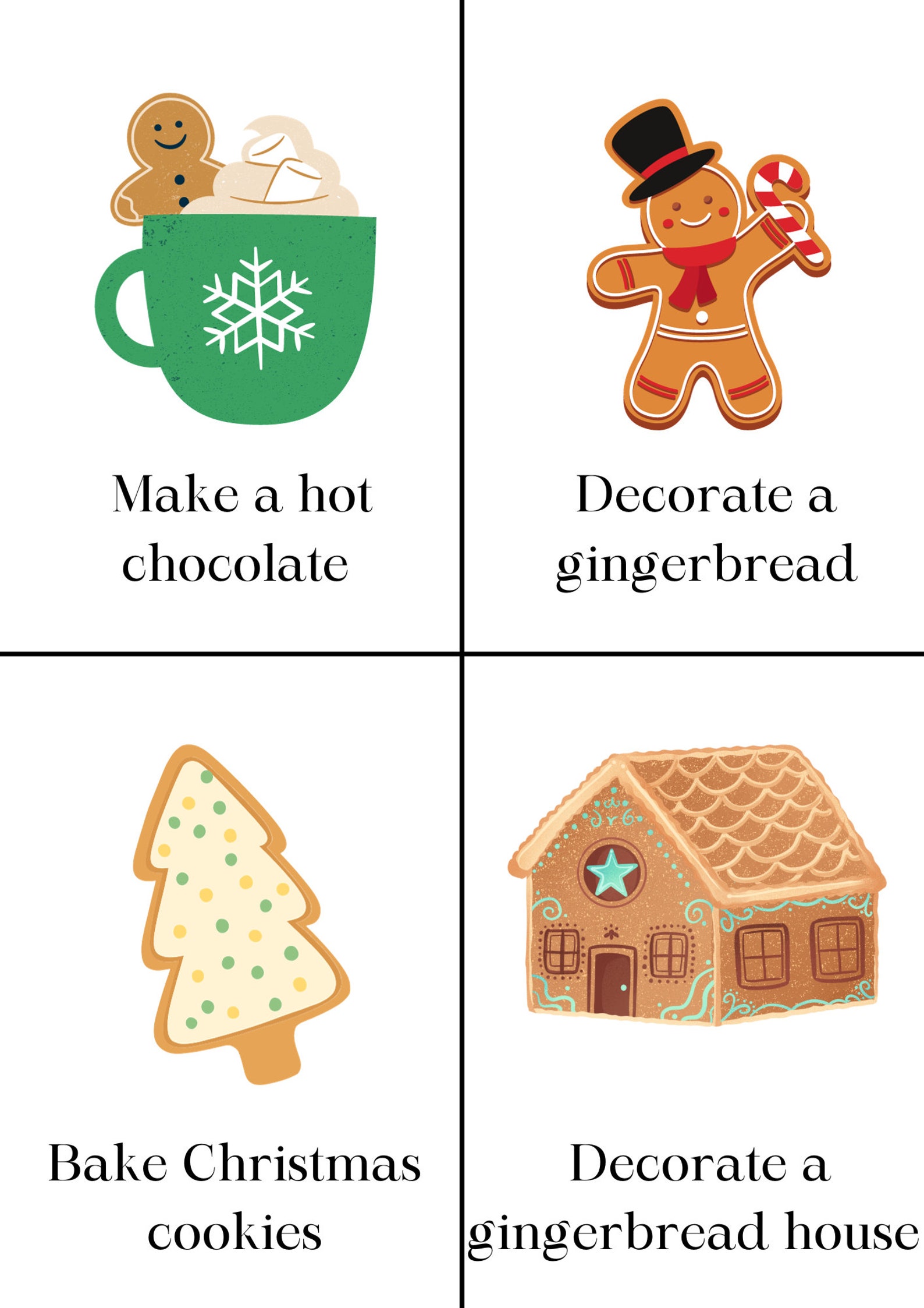 Advent Calender Flash Cards for Kids, 28 Printable Advent Activity ...