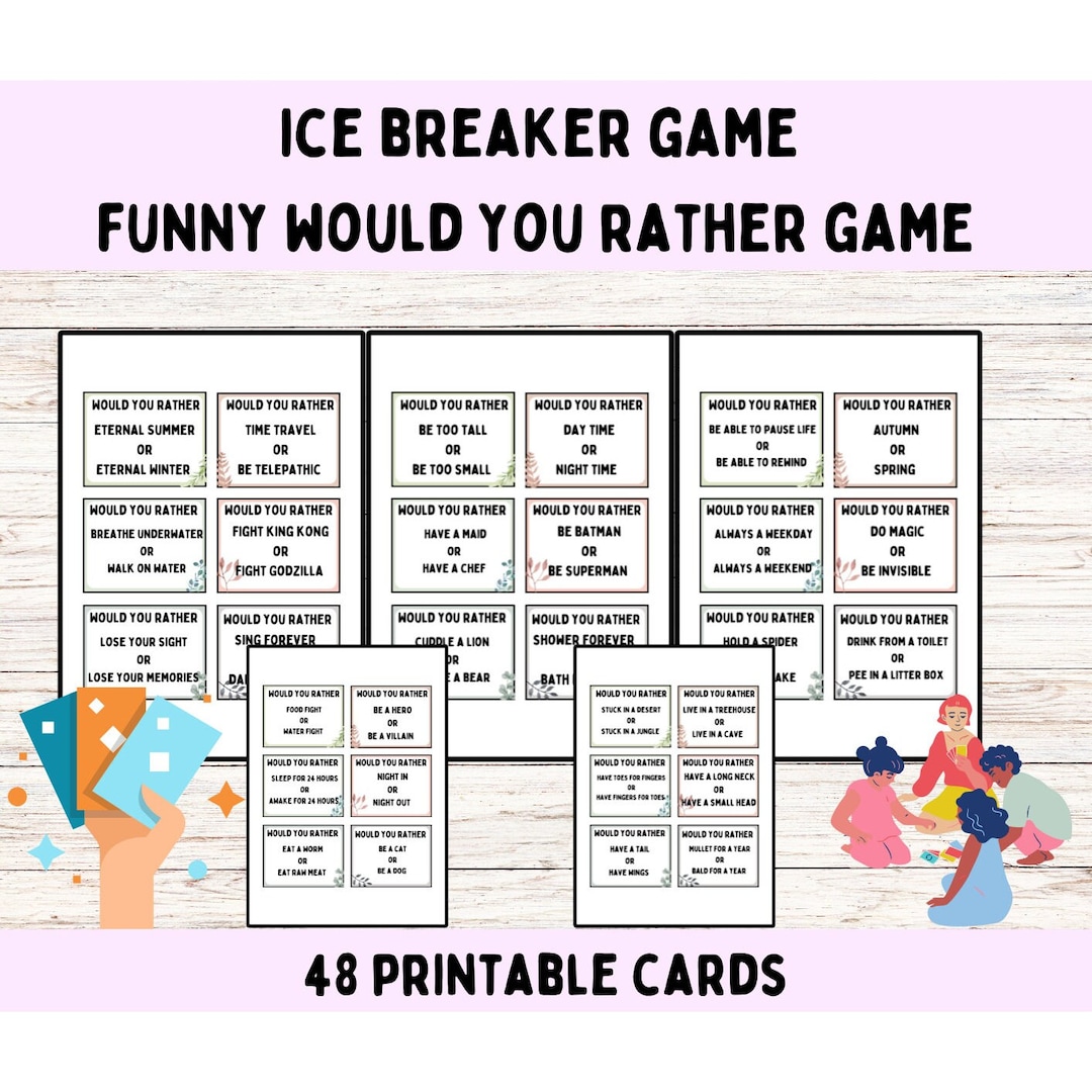 Ice Breaker Games Printable, Would You Rather Ice Breaker Game ...