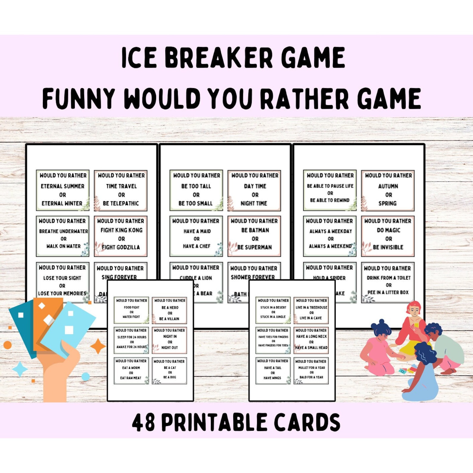 Ice Breaker Games Printable, Would You Rather Ice Breaker Game ...