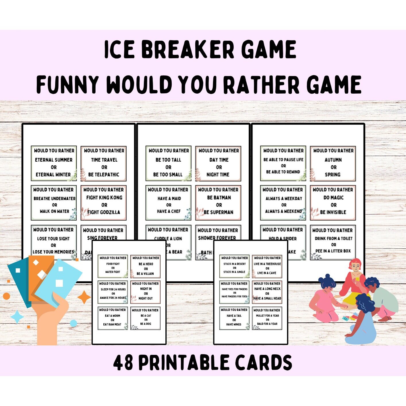 Ice Breaker Games Printable, Would You Rather Ice Breaker Game ...