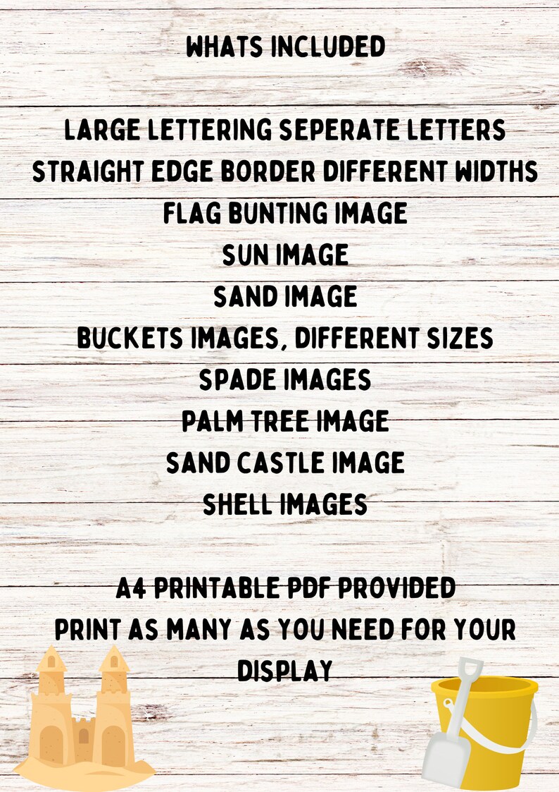 Summer Bucket List Bulletin Board Printable, Beach Bulletin Board, End ...