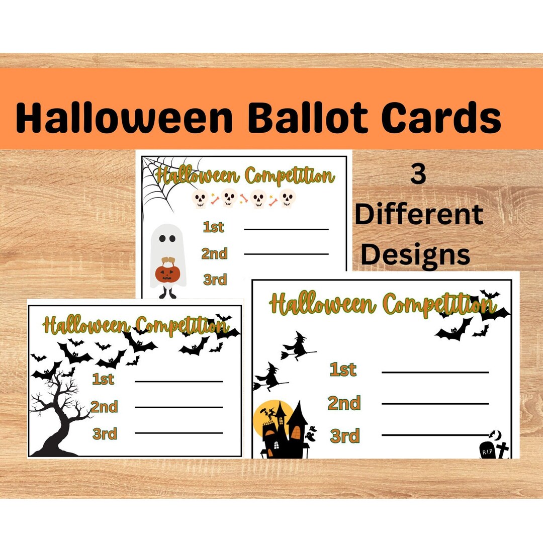 Halloween Competition Ballot Cards: Set of 3 (printable) - Etsy
