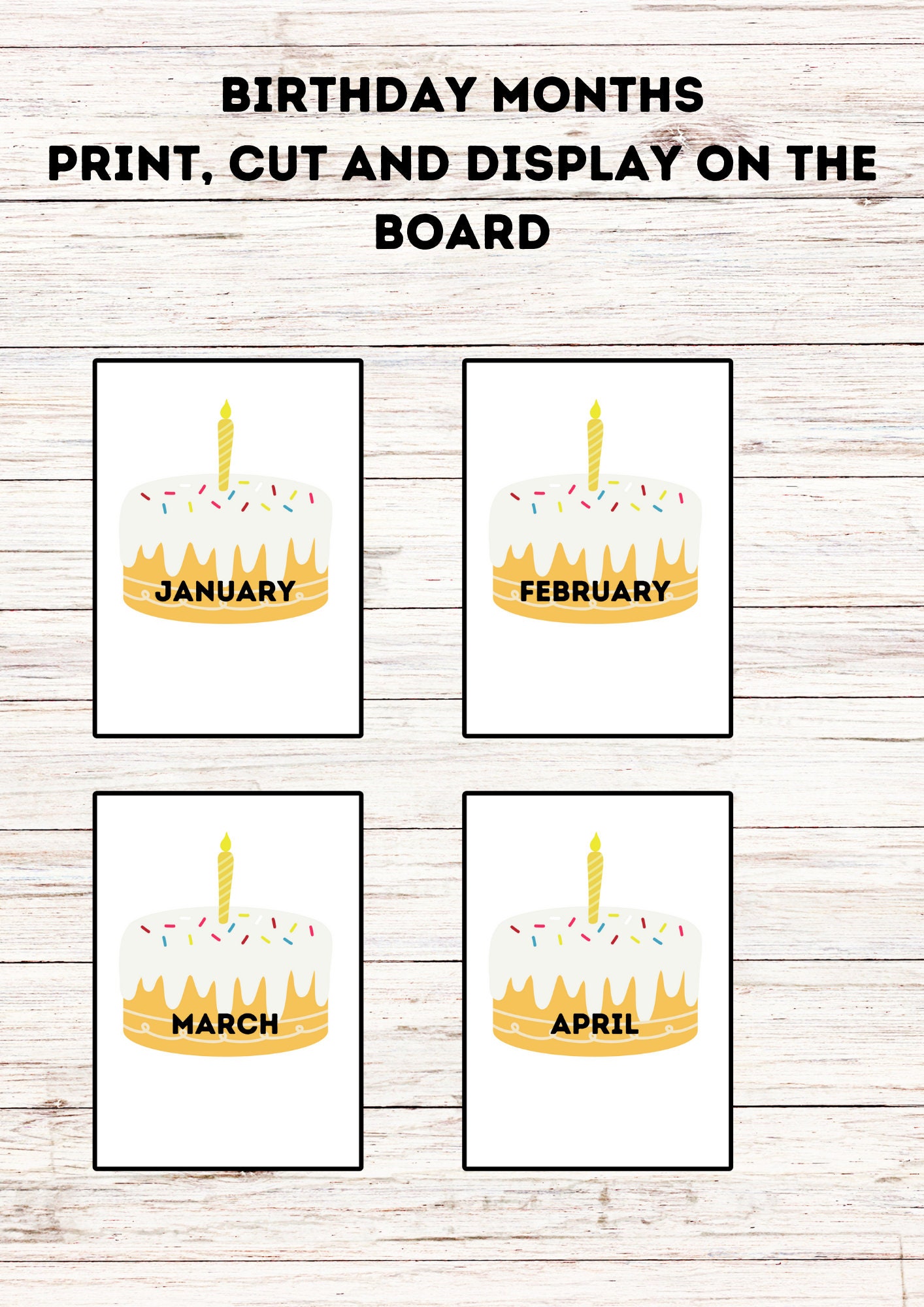 Classroom Birthday Display Kit Printable, Birthday Bulletin Board Kit ...