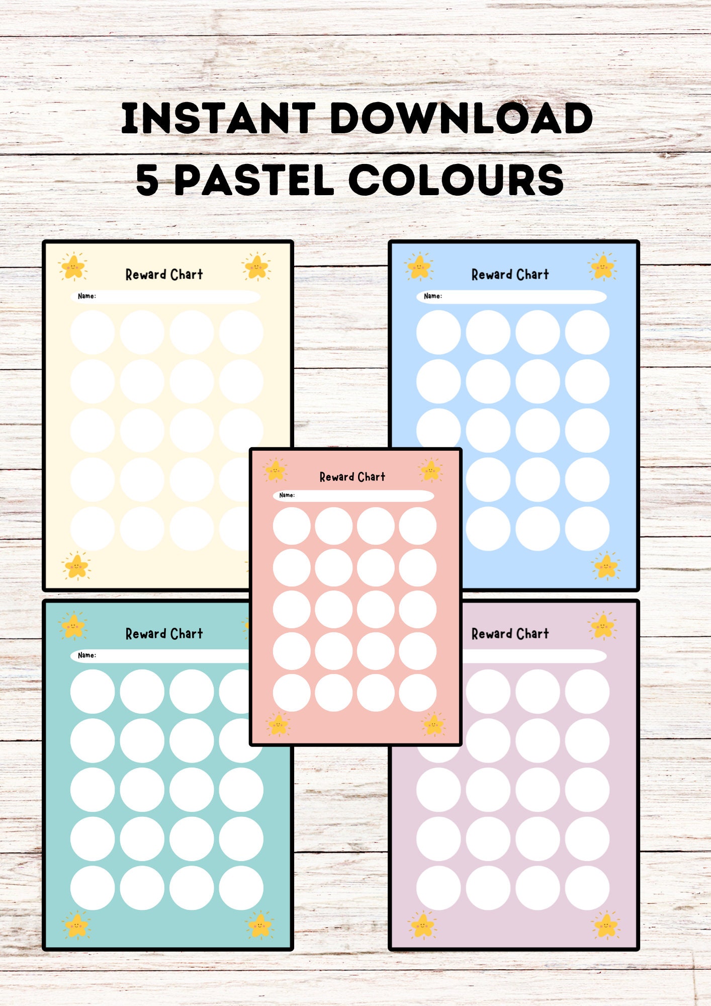 Reward System Printable, Reward Chart Printable Sticker Chart, Good ...