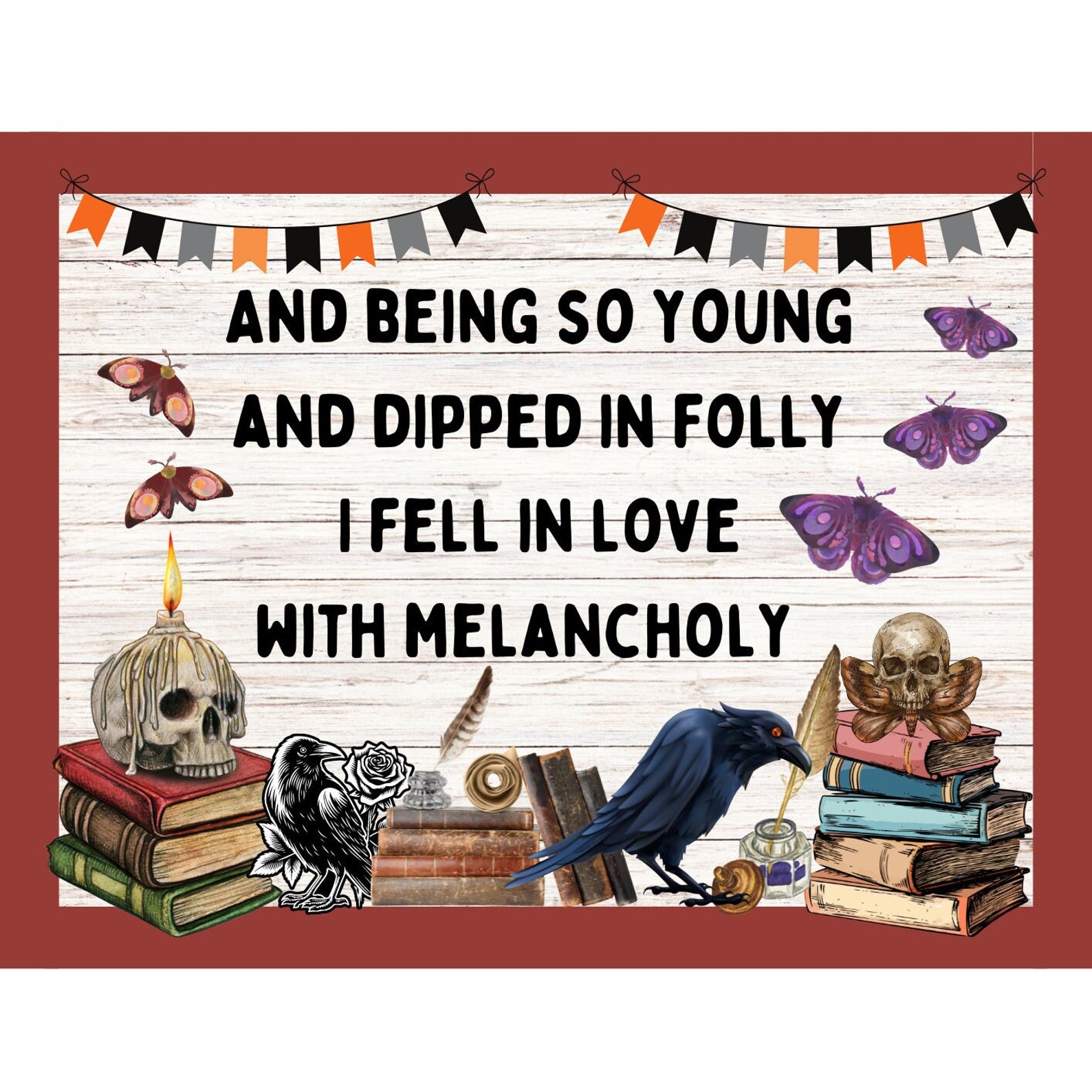 Dark Academia Bulletin Board Printable: Edgar Allan Poe Quote (A4 PDF ...