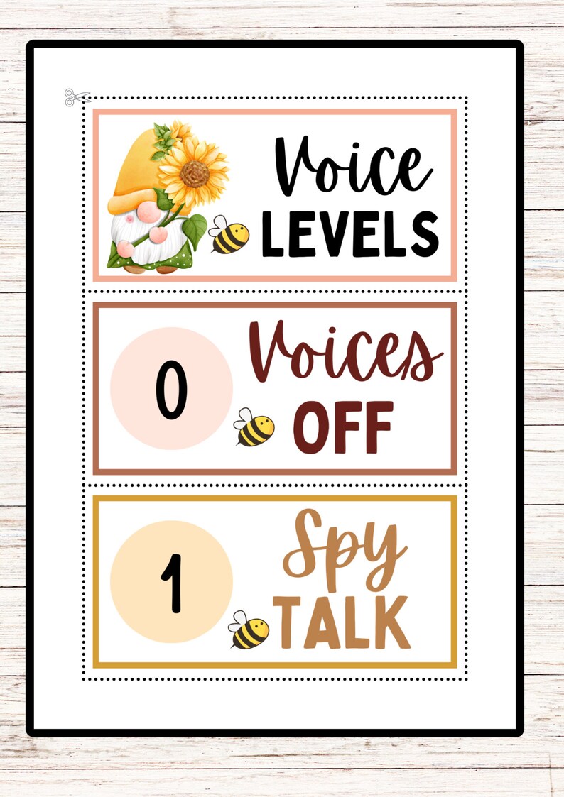 Voice Levels Bulletin Board Printable, Back to School Classroom Decor ...